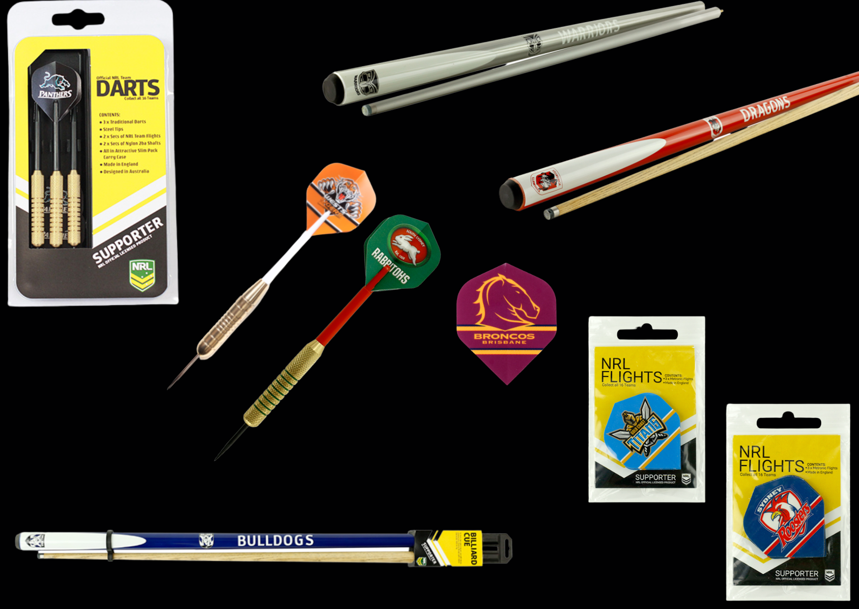 Official NRL Cues, Darts and Merchandise